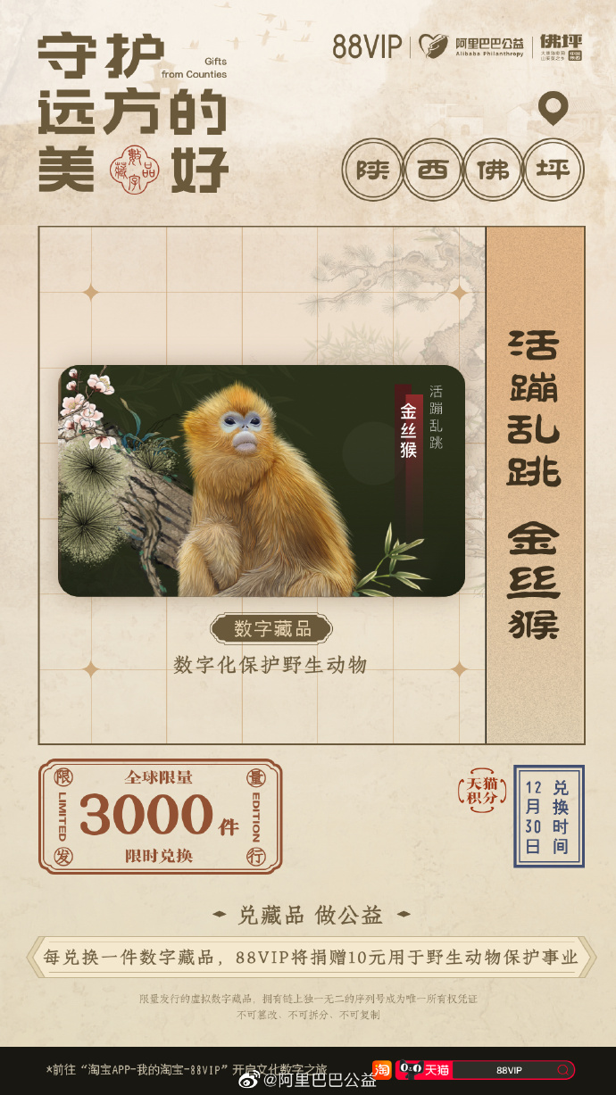 Alibaba Foundation issues NFTs calling for rare animals protection