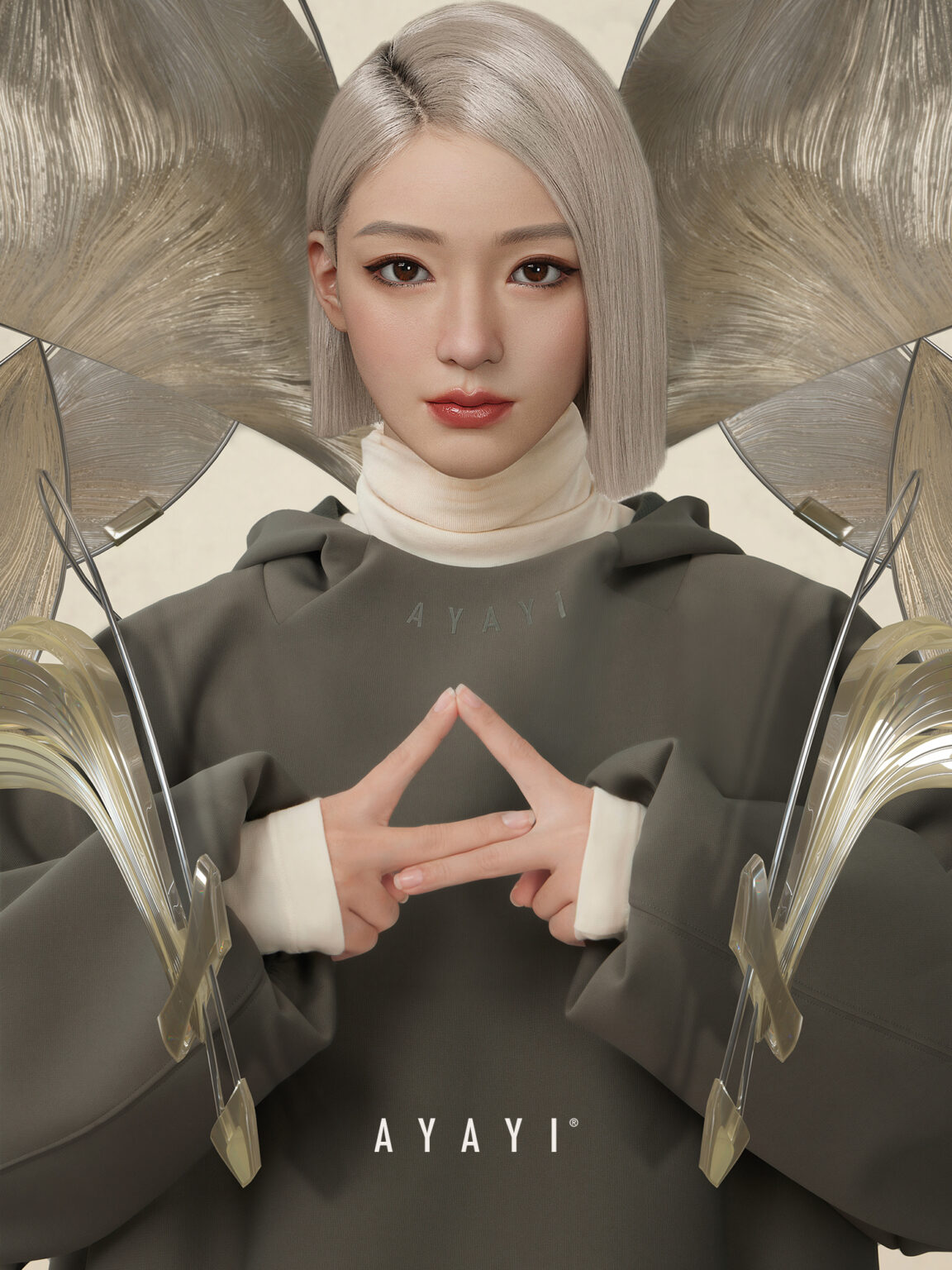 Virtual human AYAYI launches "phygital" fashion collection