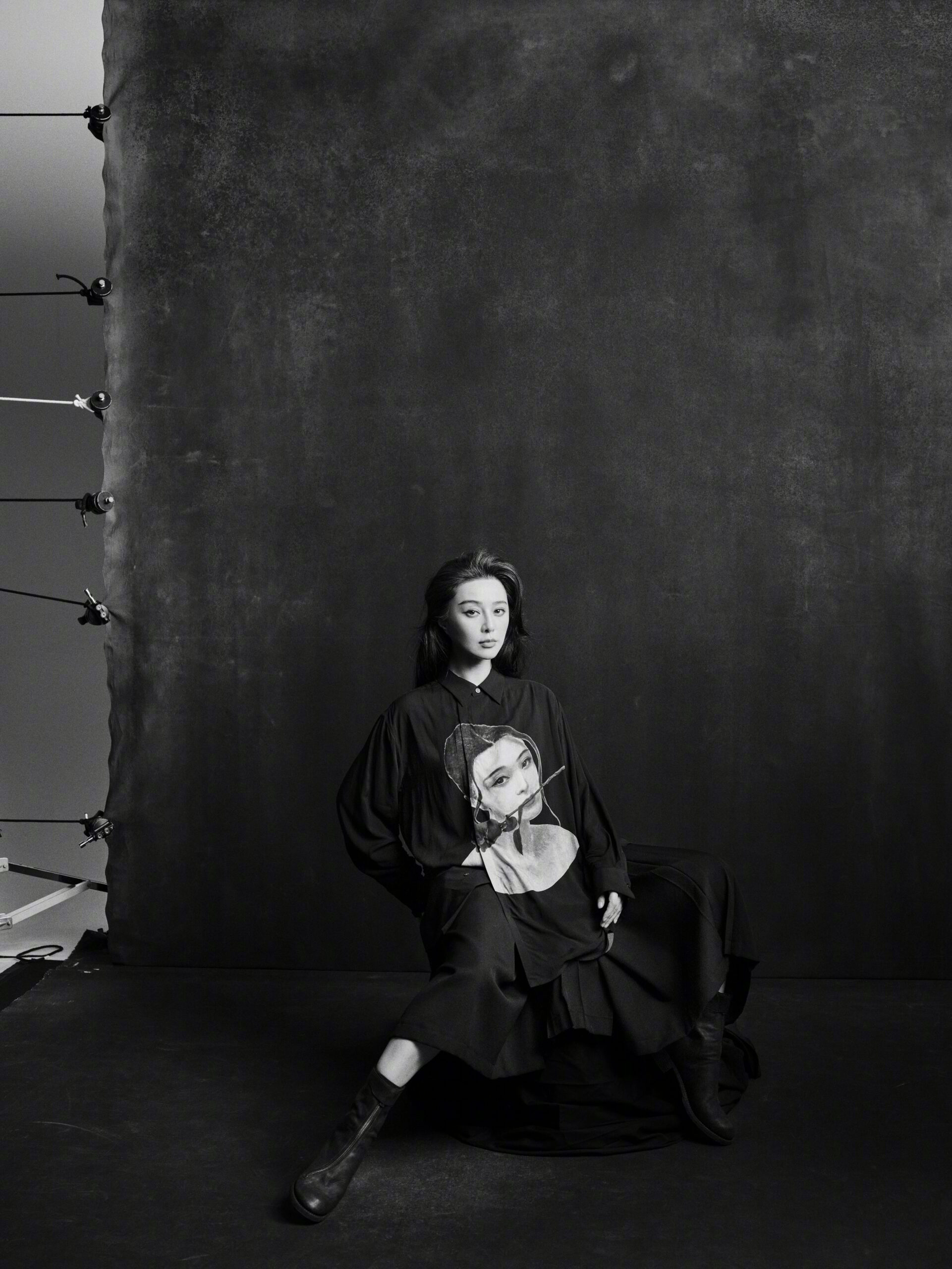 Fan Bingbing models herself in Yohji Yamamoto