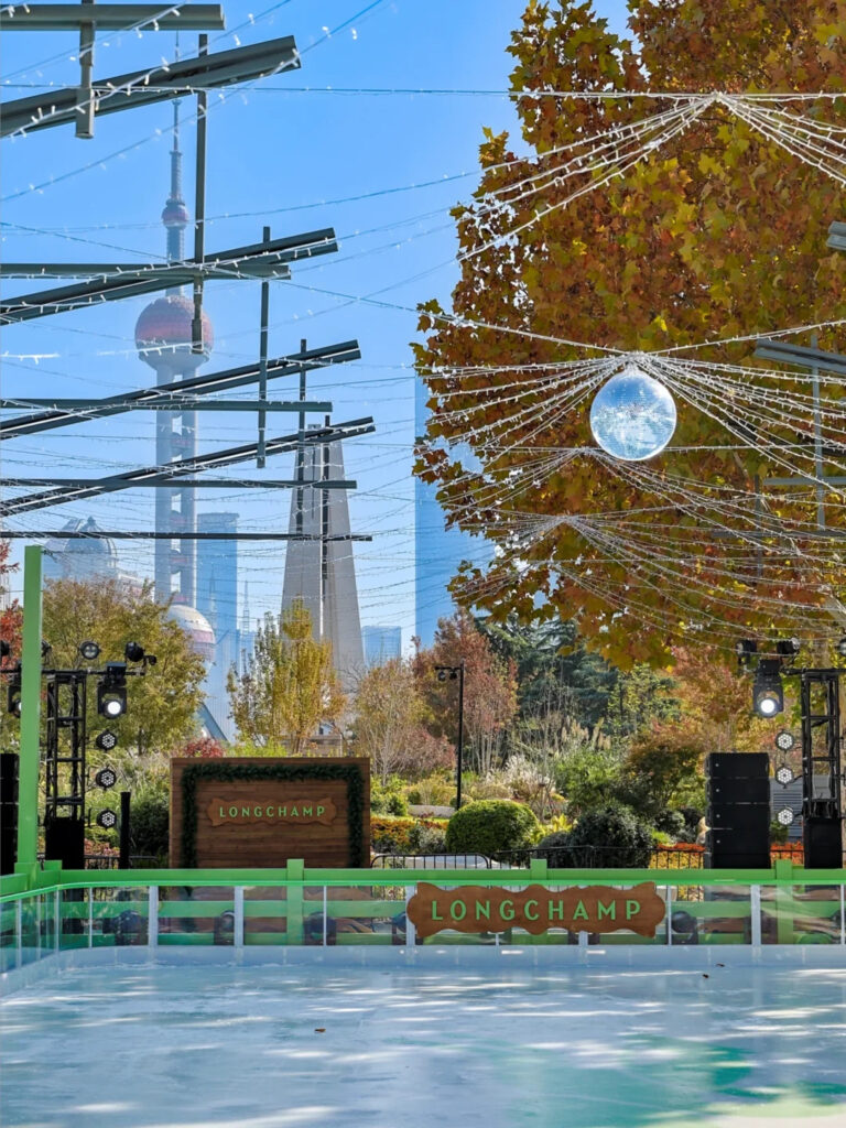 Longchamp opens ice rink on Shanghai’s Bund