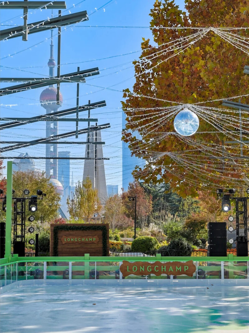 Longchamp opens ice rink on Shanghai’s Bund