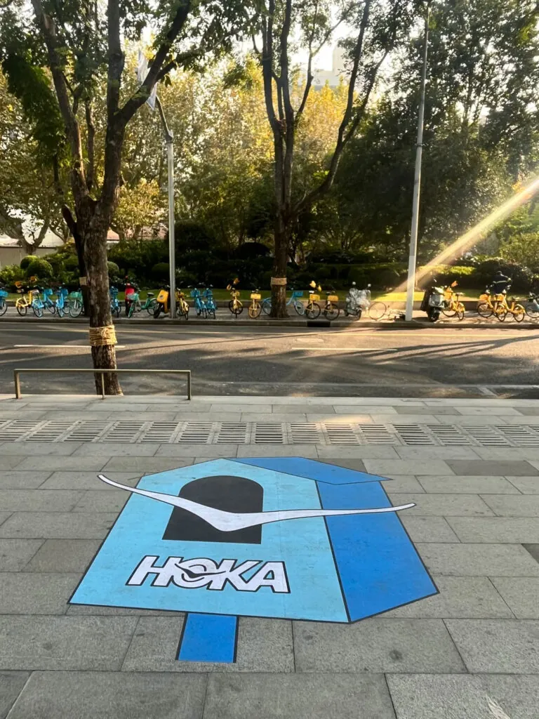 HOKA turns whole street into pop-up for the Shanghai marathon